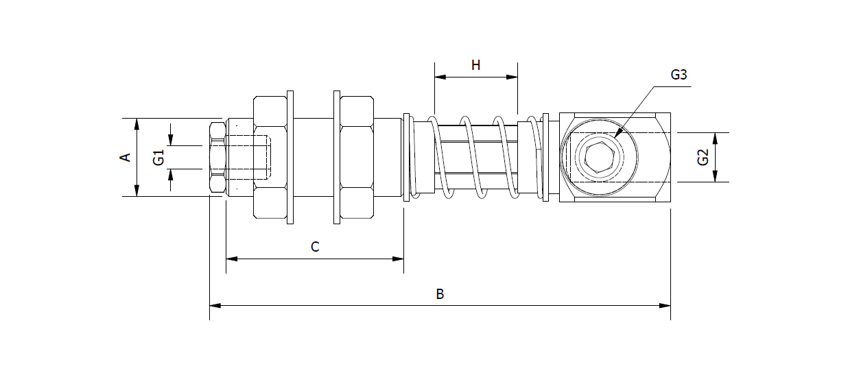 Spring Loaded Vacuum Cup Arm Threaded Body (Non-Rotative) Swivel Head ...